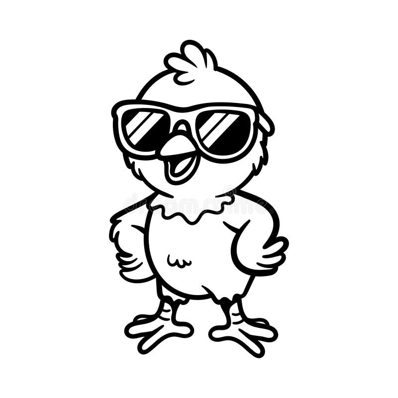 Fun Cartoon Character of Cool Chick Isolated Drawing Line Art Style ...