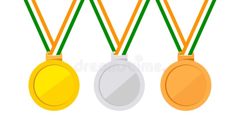Medals Icons of Gold Silver and Bronze, Ranking Awards Medals Vector ...