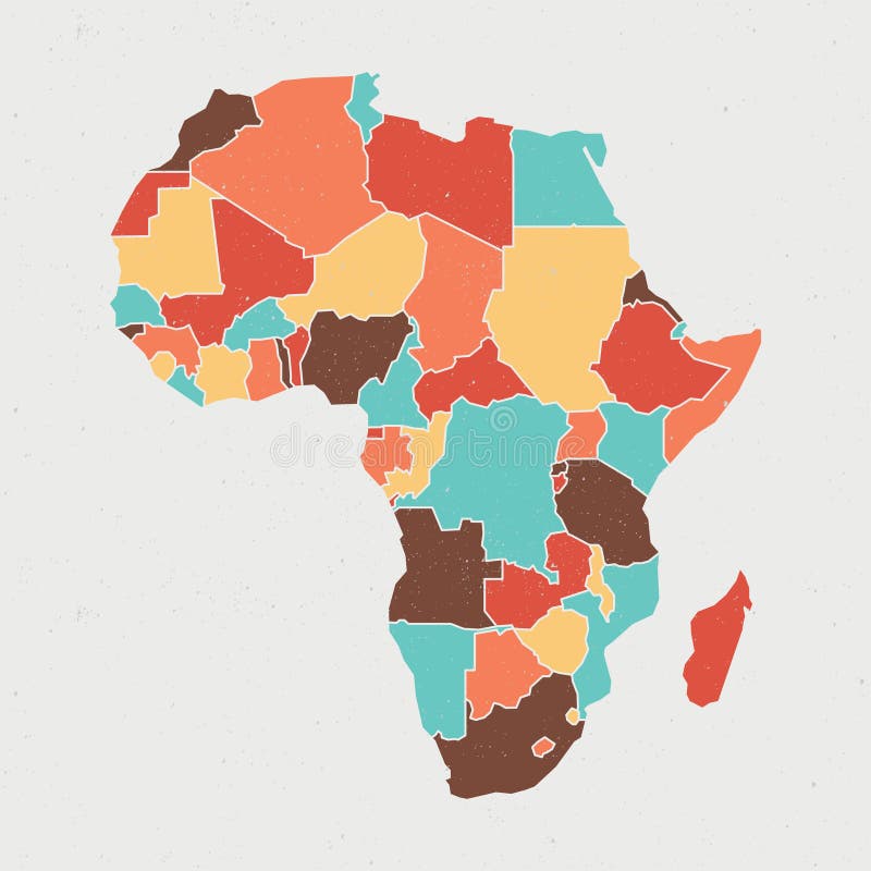 Colored Map of Africa with Cultural Patterns Vector Stock Vector ...