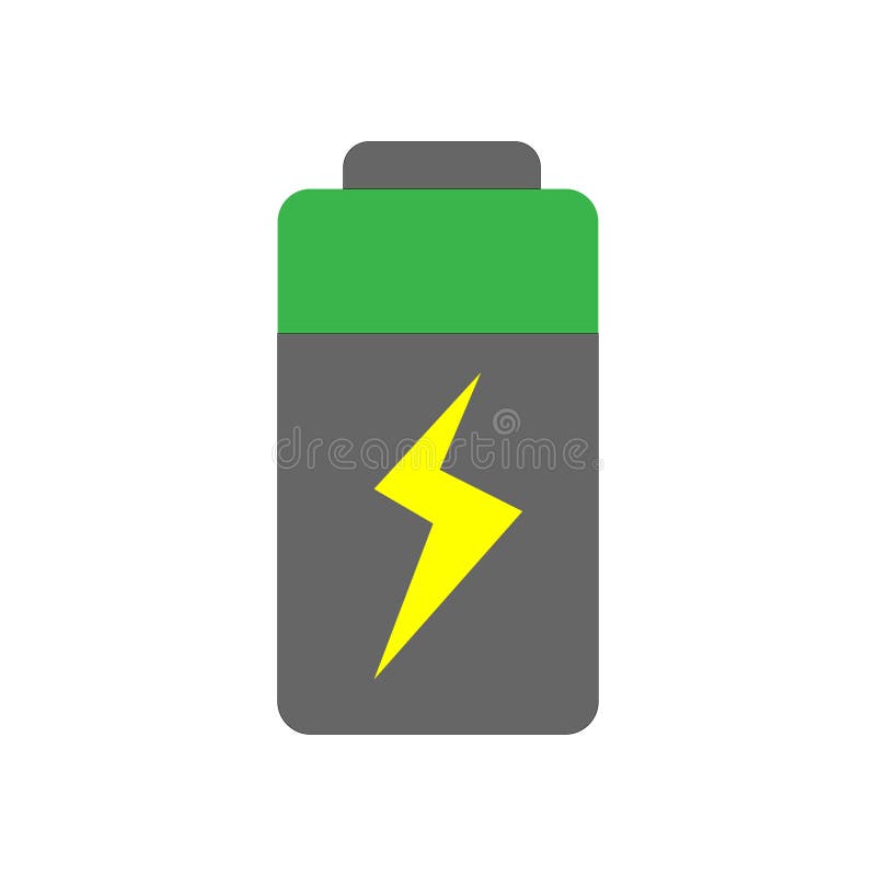 Vector Battery Image Icon with Green Electric Power Stock Vector ...