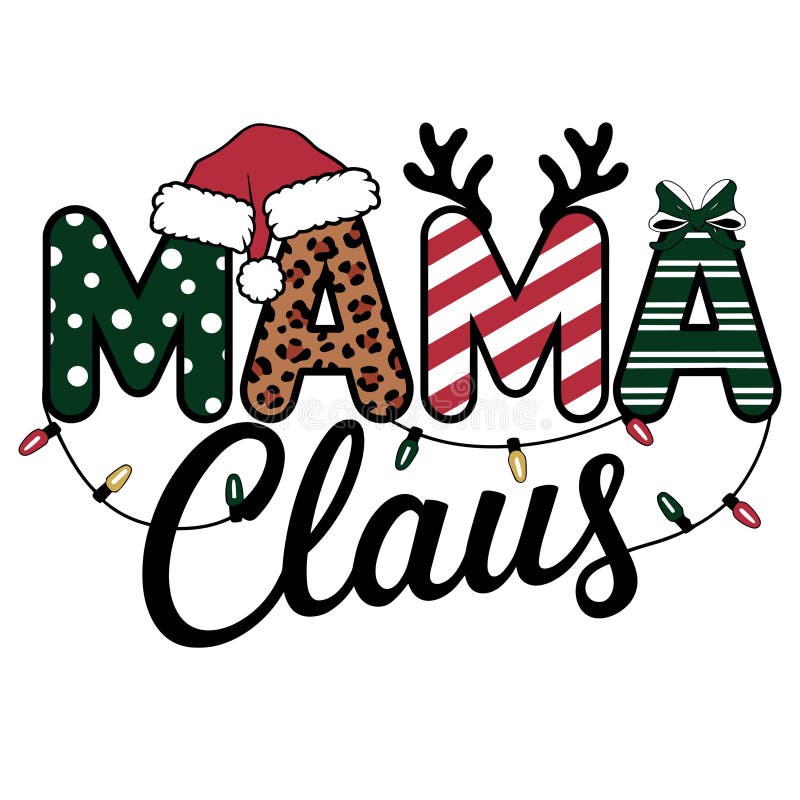 Mama Claus Sweatshirt Women Merry Christmas Mom Stock Illustration ...