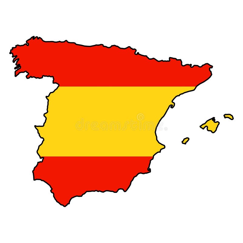 Spain Country Shape Spain Outline Map National Borders Country Shape