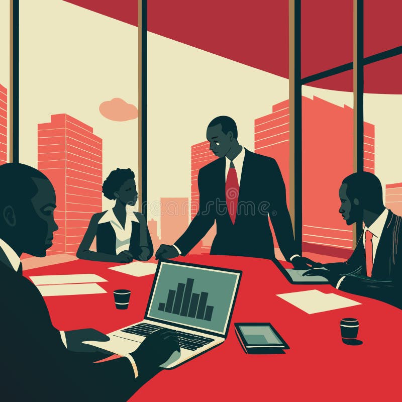 An Illustration Depicting a Business Meeting between Colleagues, Where ...