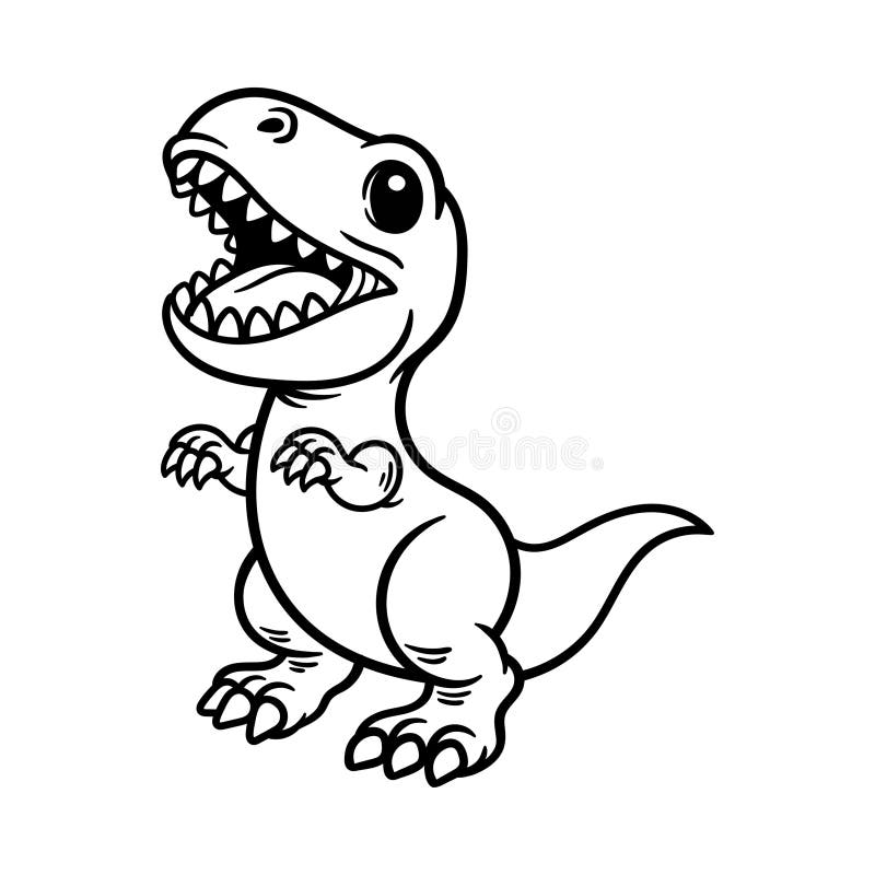 Fun Roaring Tyrannosaurus T-rex Dinosaur Cartoon Character Isolated ...