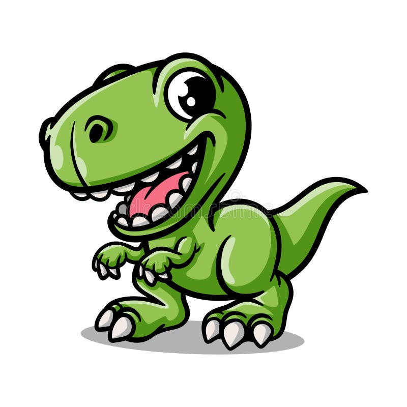 Fun Dinosaur T-Rex Tyrannosaurus Rex Cartoon Colored Isolated Drawing ...