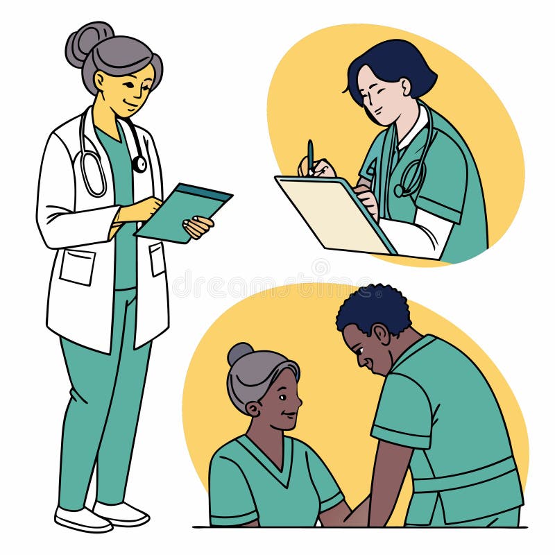 A Set of Vector Illustrations Depicting the Interactions between ...