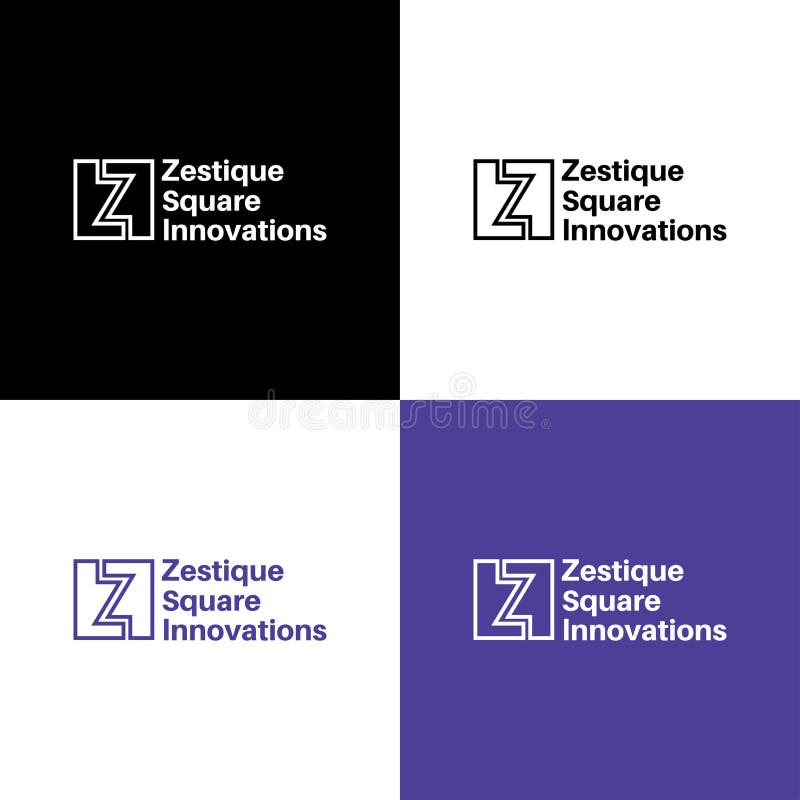 Z in Square Shape Zestique Square Solutions Logo Design Stock ...