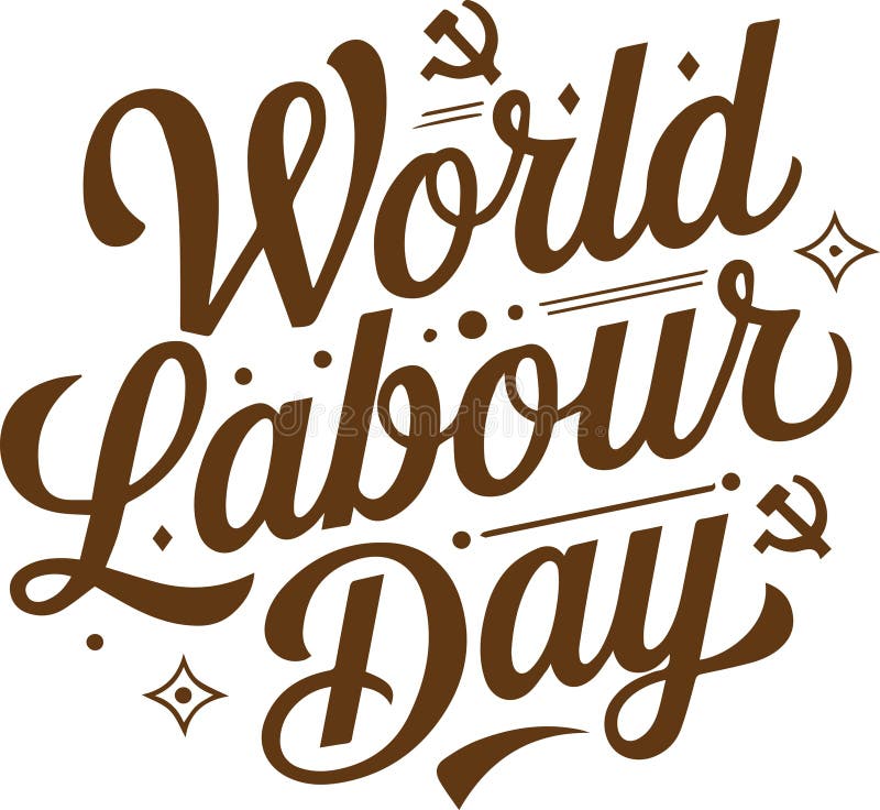 Typography Spells "World Labour Day" with Decorative Elements Stock ...