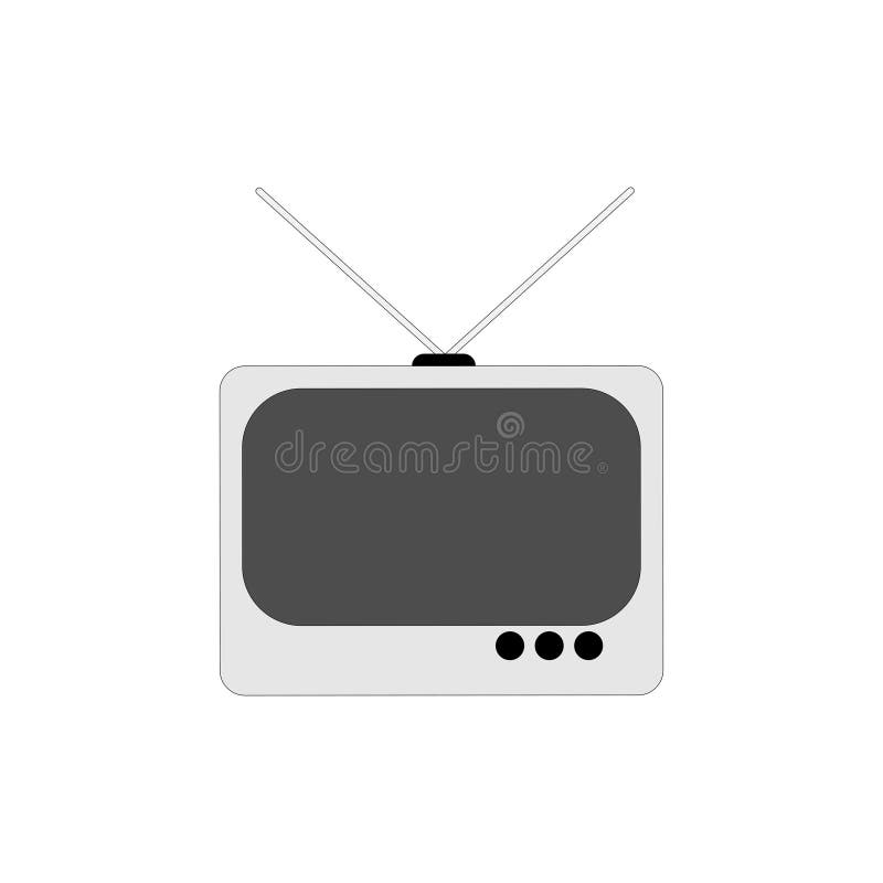 A Minimalist Illustration of a Retro Television with a Rectangular ...