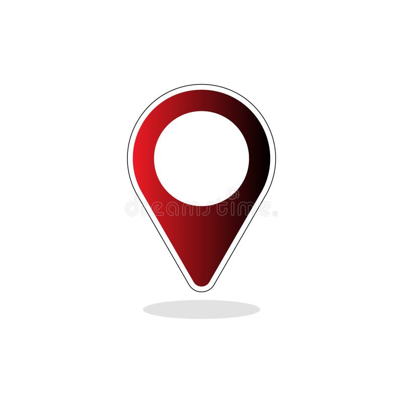 Red Gradient Map Pin Icon with a Circular Cutout at the Top ...
