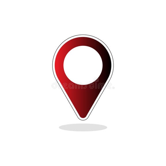 Red Gradient Map Pin Icon with a Circular Cutout at the Top ...