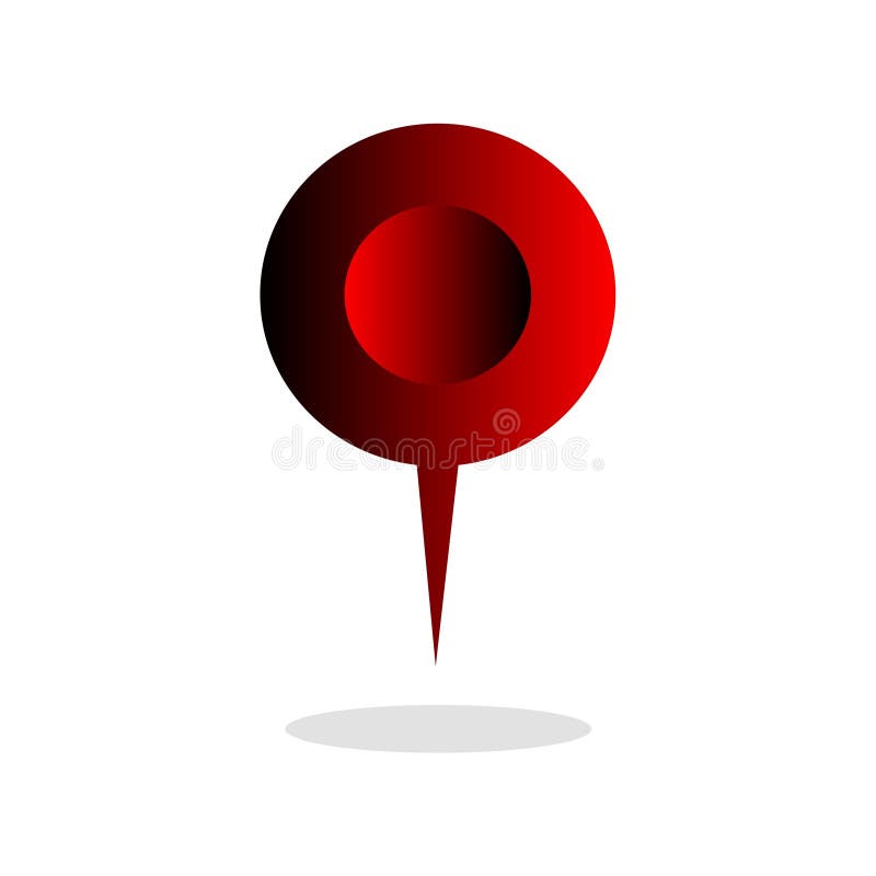 Vector Red Map Pin Icon with a Circular Head Featuring a Hollow Center ...
