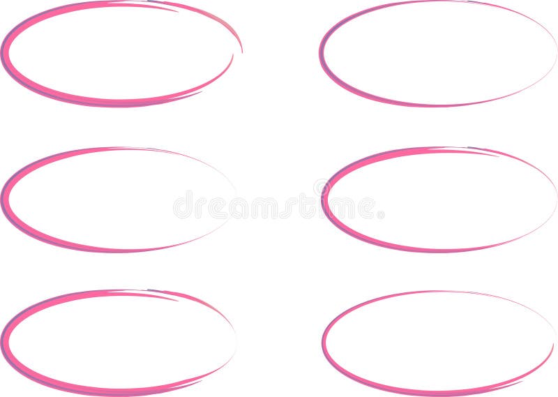 Pink Colorful Abstract Frames Ellipses Set Vector Stock Illustration ...