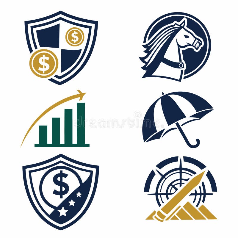 Vector Set of Finance-themed Logos Representing Money Management ...