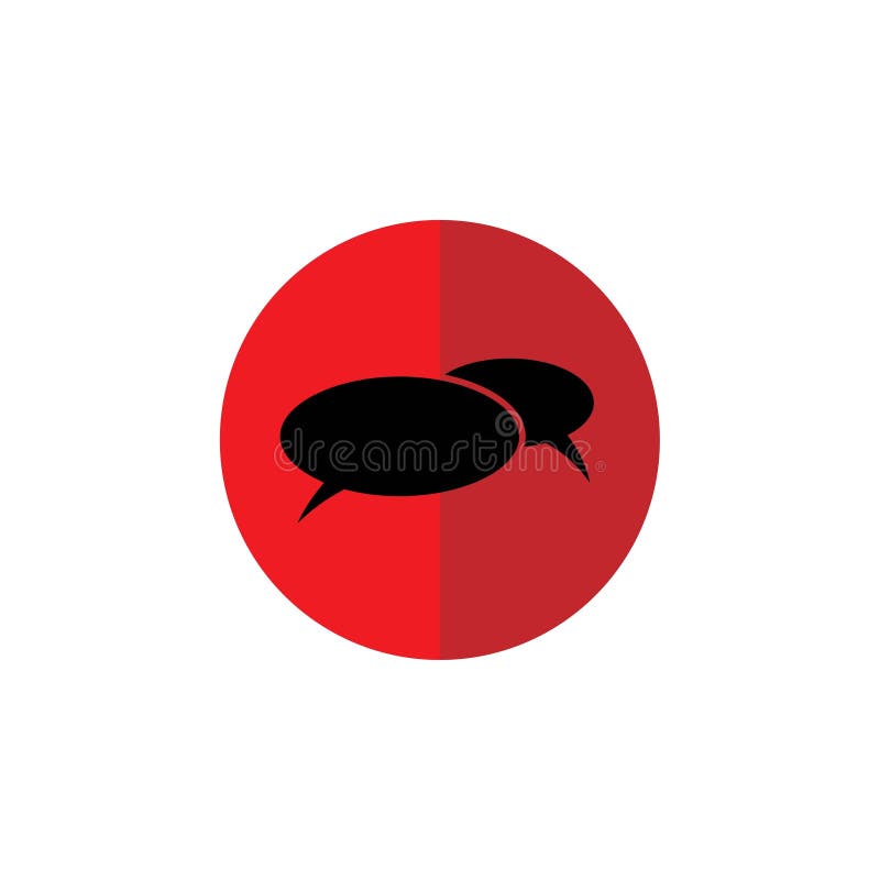 A Red Circular Icon with Black Speech Bubbles Stock Vector - Illustration of visibility ...