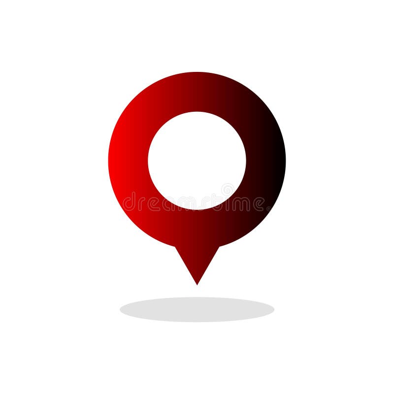 A Red Location Pin Icon on a White Background Stock Vector ...