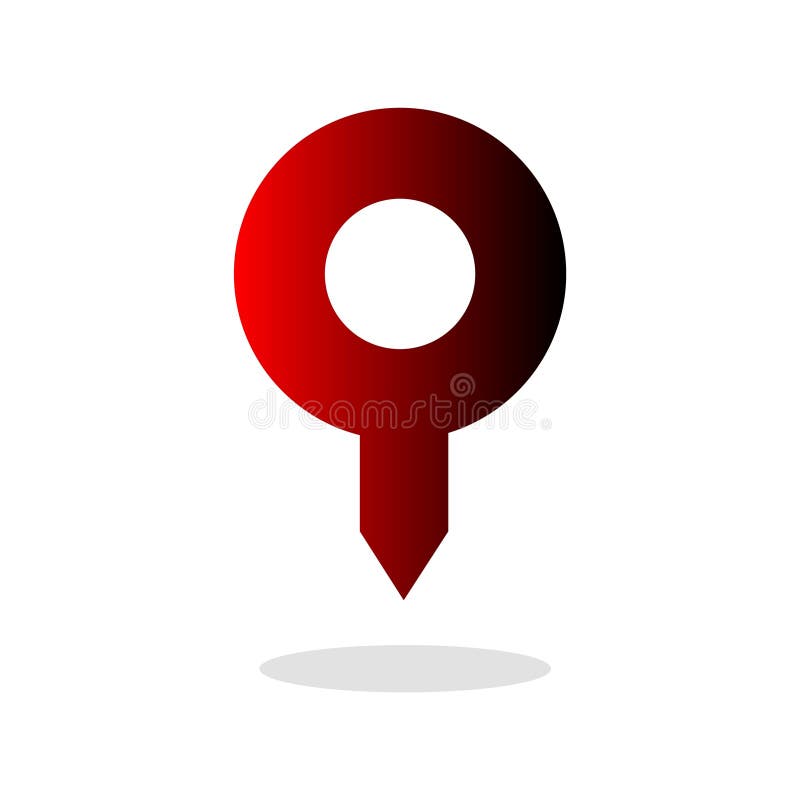 Red Map Pin Icon with a Circular Top Stock Vector - Illustration of ...