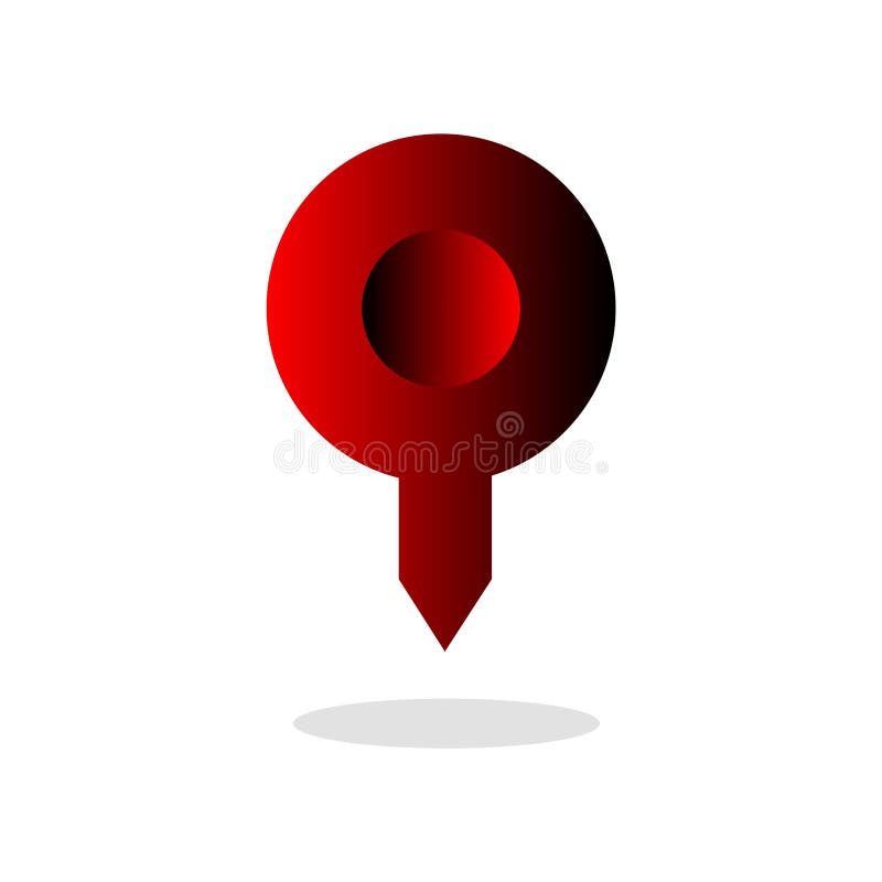 A 3D red map pin icon stock vector. Illustration of line - 366721570