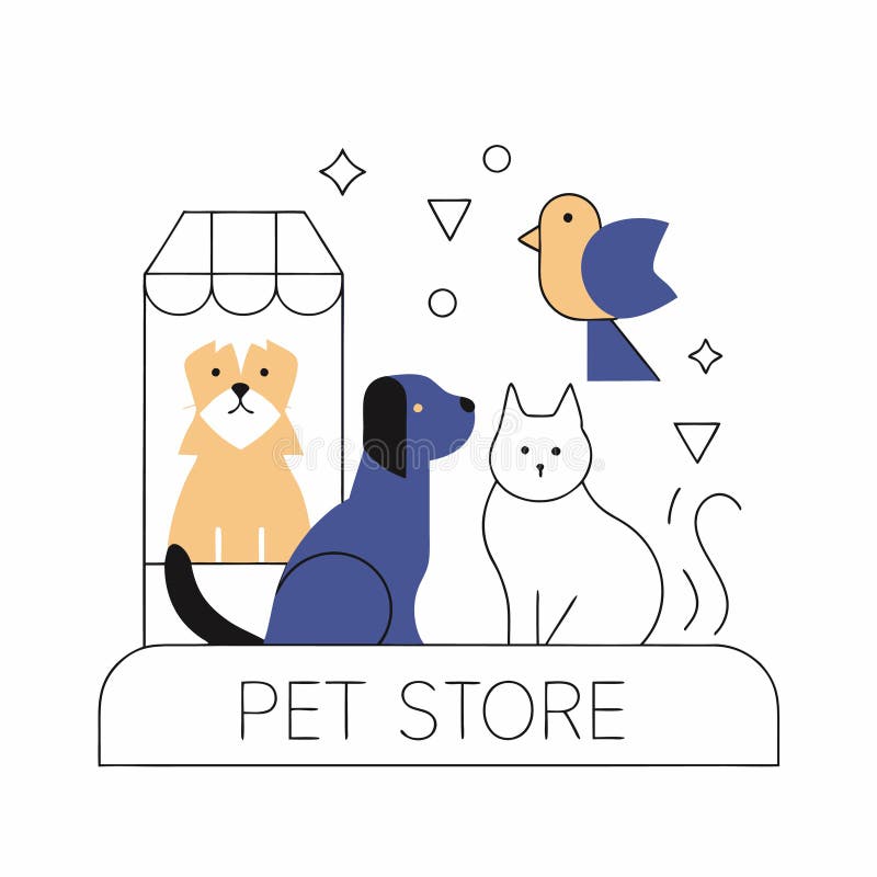 Vector Logo for a Pet Store Symbolizing Care for Pets. Stock ...