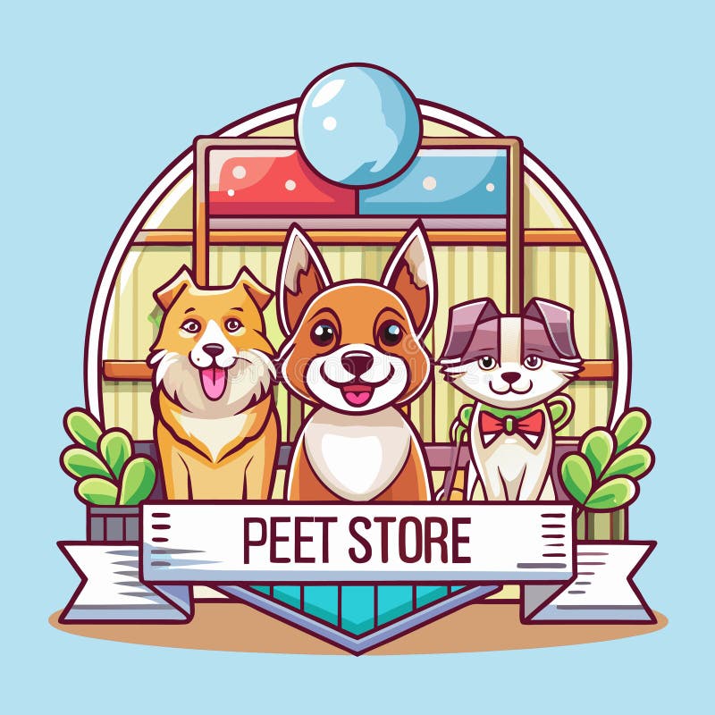 Vector Logo for a Pet Store Symbolizing Care for Pets. Stock Vector ...