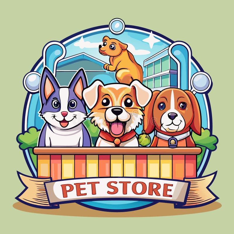 Vector Logo for a Pet Store Symbolizing Care for Pets. Stock ...