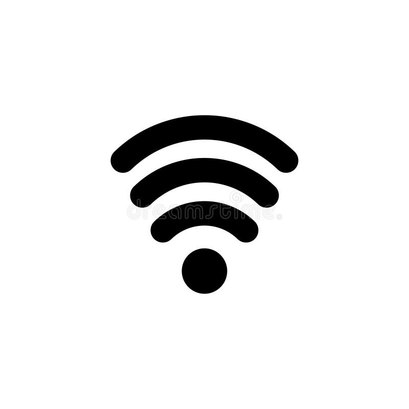 A Black Wi-Fi Signal Icon with Three Curved Lines and a Dot ...