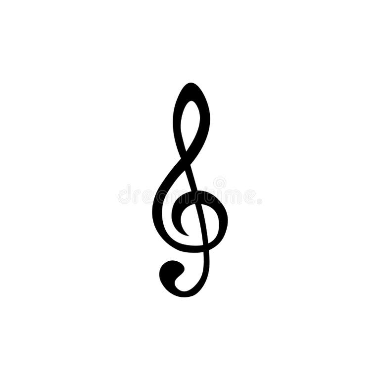 Simple Drawing of a Treble Clef, Symbolizing Music, Melody, Creativity ...