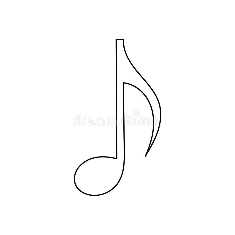 Musical Note Icon. a Simple Drawing of a Musical Note in a Minimalist ...
