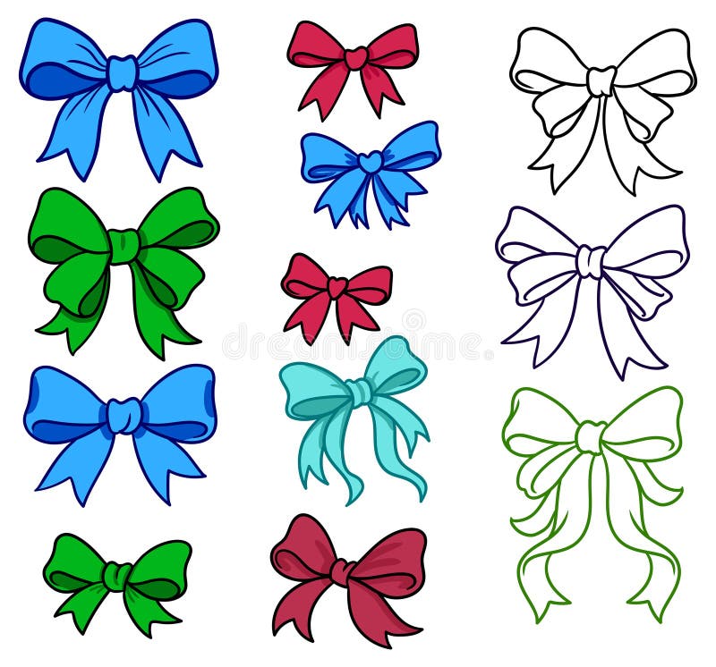 Vector Bows of Different Shapes and Sizes. Stock Vector - Illustration ...