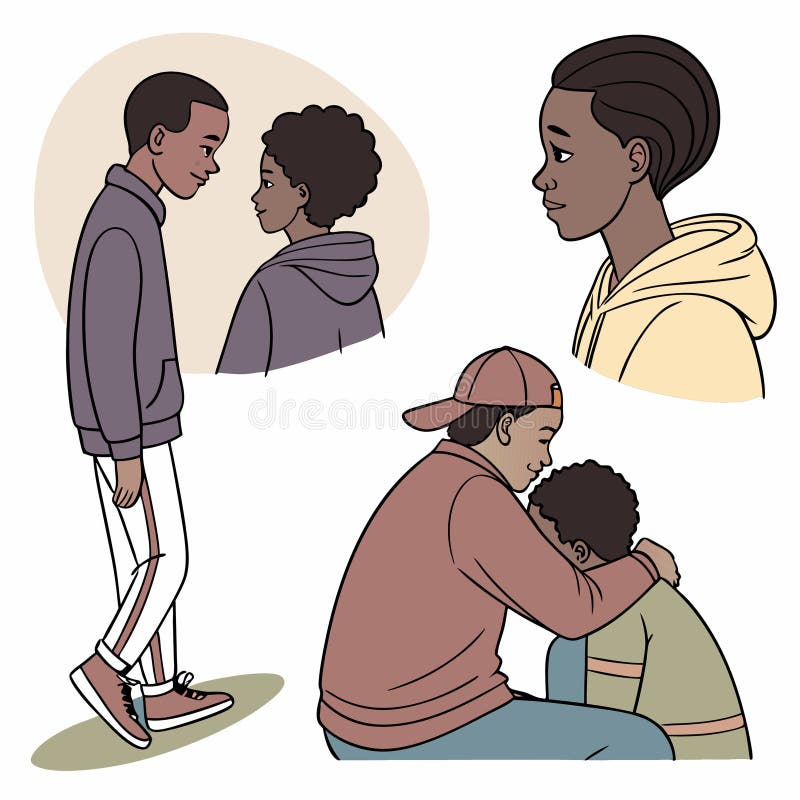 The Illustration on the Theme of Human Relationships Depicts a Warm and ...