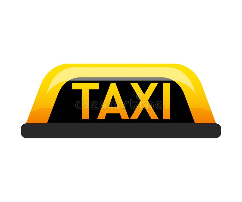 Taxi Service. Taxi Car Roof Sign with Lettering. Taxi Icon Stock Vector ...