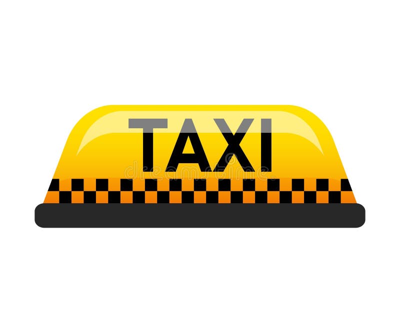 Taxi Icon. Taxi Car Roof Sign with Black Lettering. Taxi Service Stock ...