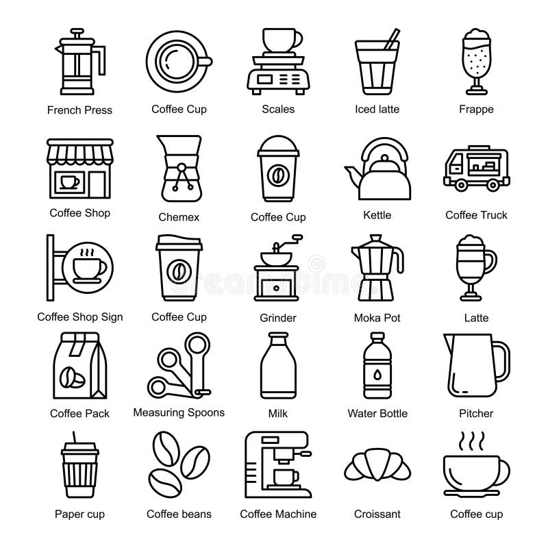 Coffee icon pack vector stock vector. Illustration of logo - 373594964