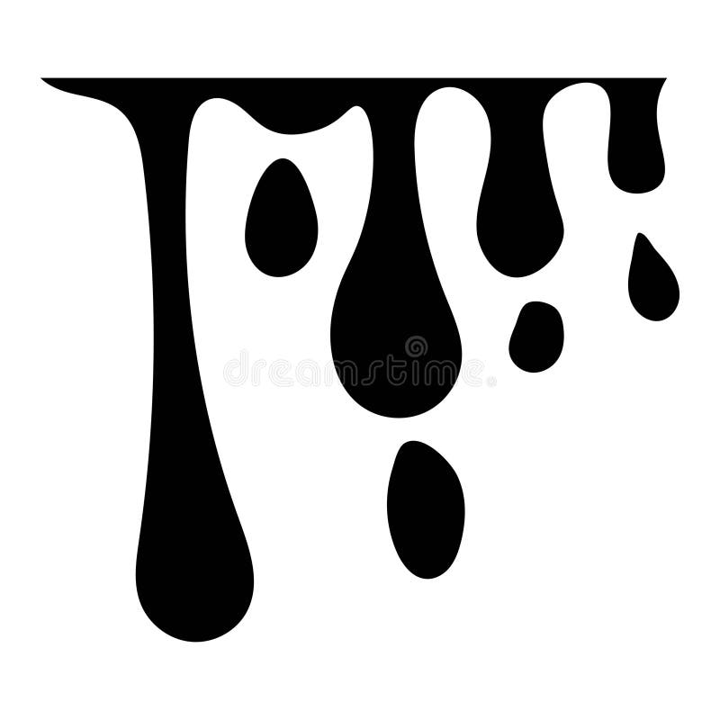 Black Paint Drips from a Horizontal Line Stock Vector - Illustration of ...