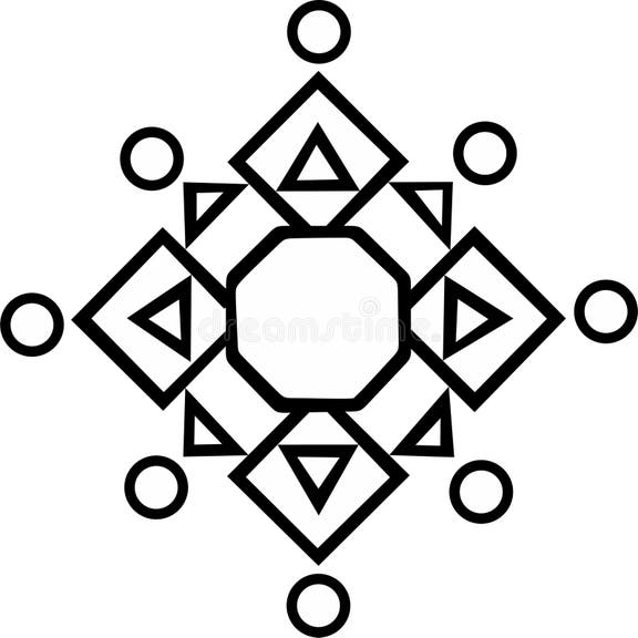 This Vector Features a Symmetrical Geometric Design Consisting of Basic ...