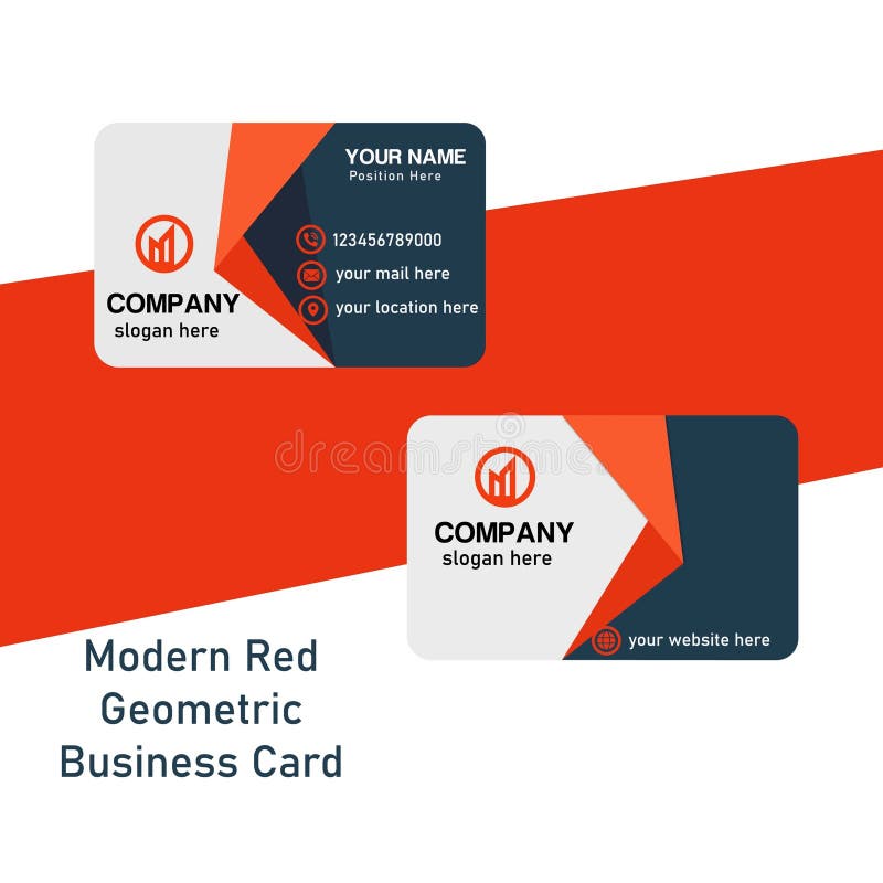 Flat Design Business Card with Modern and Clean Appearance Stock ...