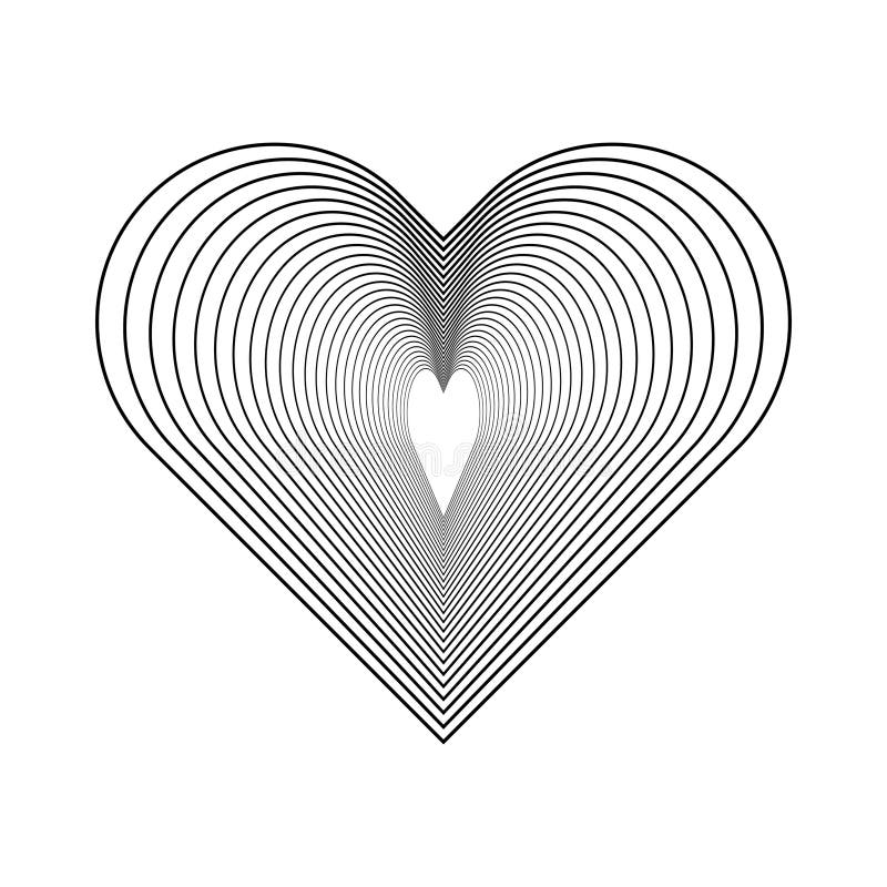 Heart Line Art Design with Modern Abstract Romantic Style. Stock ...