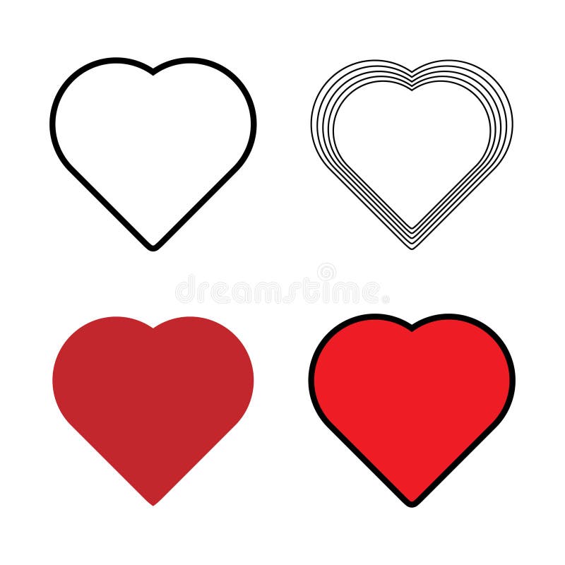 Heart Shape Art Bundle Minimalist Abstract Line Collection Stock ...
