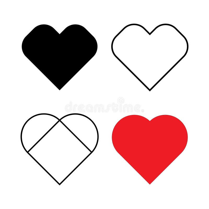 Heart Shape Art Bundle Minimalist Abstract Line Collection Stock Vector ...
