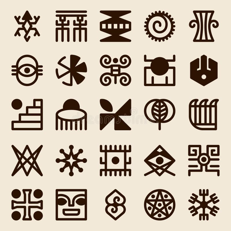 Set of ethnic icon vector stock vector. Illustration of drawing - 377093990