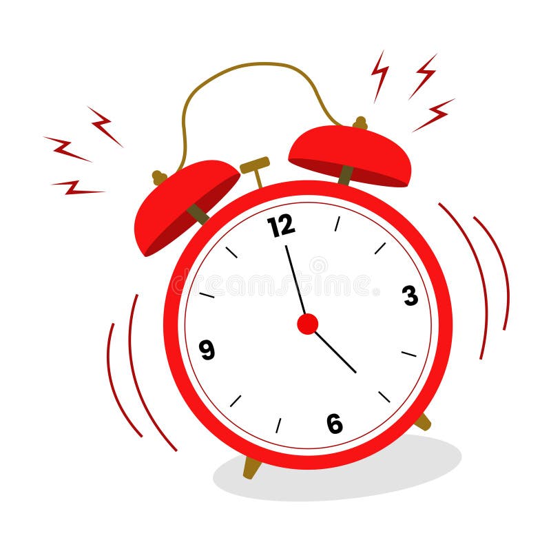 Time To Wake Up: Loudly Ringing Red Alarm Clock Vector Stock Vector ...