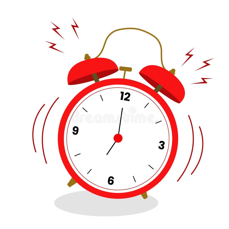 Time To Wake Up! Alarm Clock Vector, Ringing Alarm Clock Vector ...