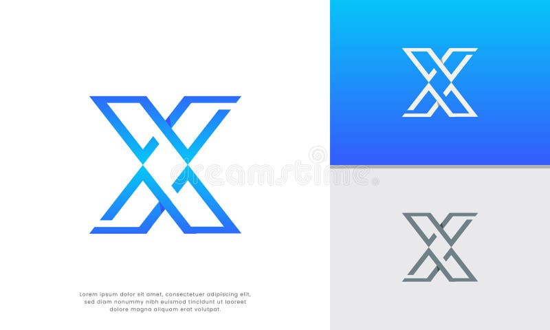 Minimalist X Tech Logo Design Template Stock Illustration ...