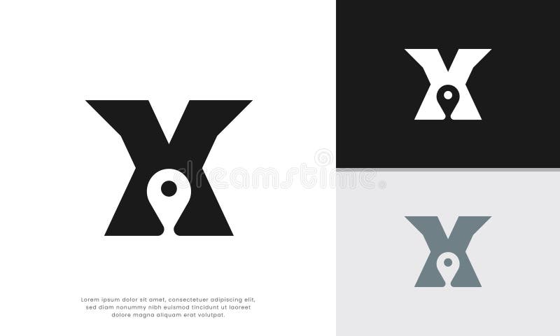 Letter X Pin Location Logo stock vector. Illustration of location ...