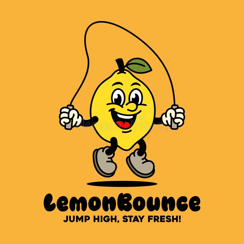 Cute Lemon Cartoon Jump Roping Fitness Stock Vector - Illustration of ...