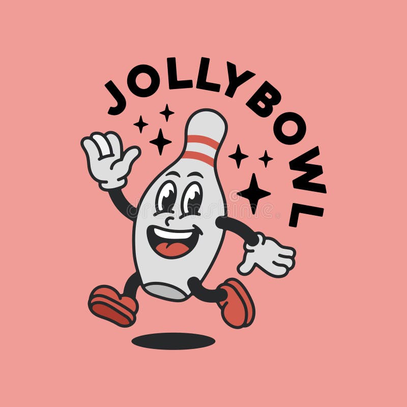 Funny Bowling Pin Cartoon Character Jumping and Smiling Stock Vector ...