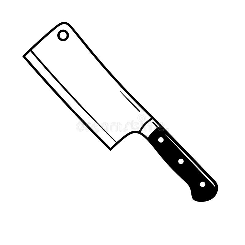 Curved-Blade Boning Knife Silhouette with Ergonomic Handle Detail Stock ...