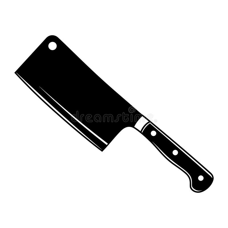 Silhouette of Classic Traditional Cleaver Knife with Blade Stock Vector ...