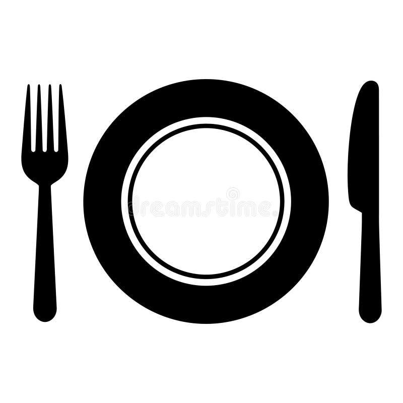 Simple Dining Table Icon Minimalist Place Setting Silhouette Stock ...