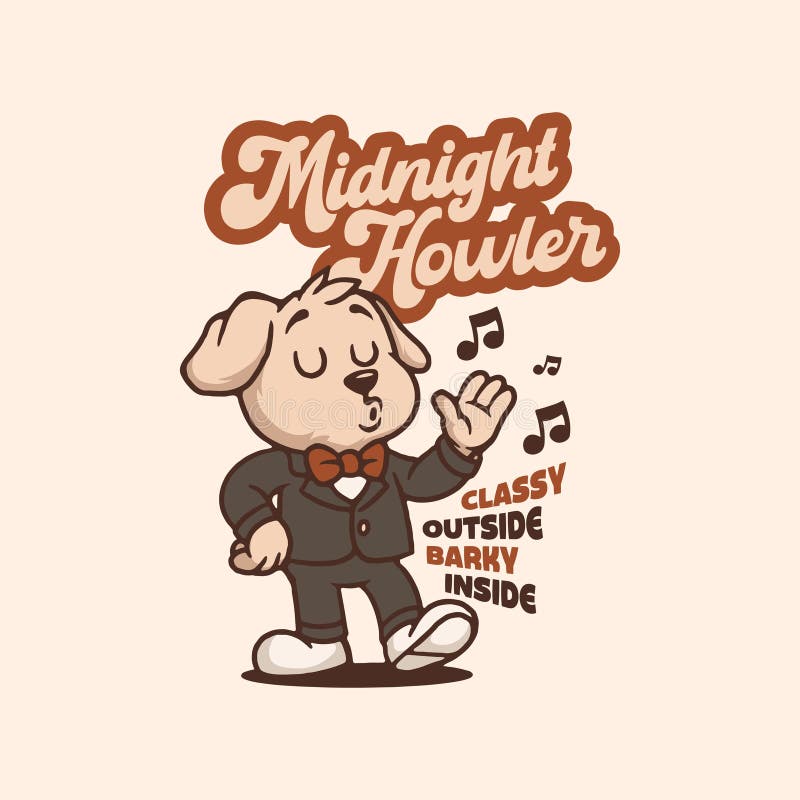 Singing Dog Cartoon stock vector. Illustration of tuxedo - 379669551